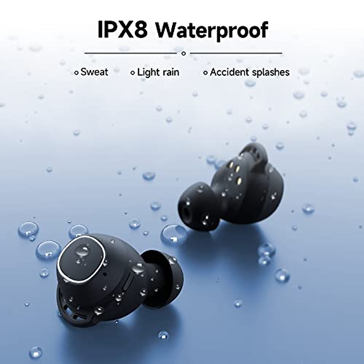 FAMOO Wireless Earbuds, Bluetooth 5.3 Headphones with LED Display, 42H Playtime, Mini Bluetooth Earbuds and Dual Mic with Deep Bass, IPX8 Waterproof Ear Buds for Running Sport Gym Workout