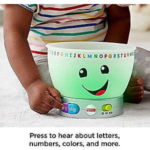 Fisher-Price Laugh & Learn Baby Learning Toy Magic Color Mixing Bowl With Pretend Food Music & Lights For Ages 6+ Months