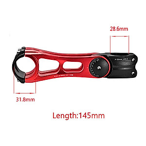 Bicycle Stem Mountain Bike Handlebar Height Adjuster Adjustable Angle Riser Bicycle Accessories 31.8x90/110/145mm Adjustable Stem for MTB,Road Bike,Cycling (31.8x145mm)