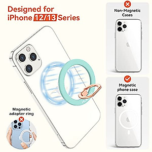 Magnetic Phone Ring Grip for Magsafe,Phone Ring Holder for iPhone 13/12 Pro Max Mini MagSafe Accessories, Removable Phone Finger Ring Grip and Stand Compatible for Magsafe Cases (Mint Green)