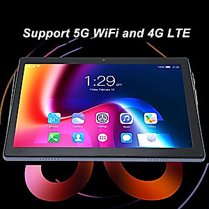 Tablet 10.1 inch Android 12 Tablet, 8GB RAM and 256GB ROM, Octa Core CPU, 5G WiFi, Support 4G Communication Network, Dual 16MP and 8MP Camera, Blue