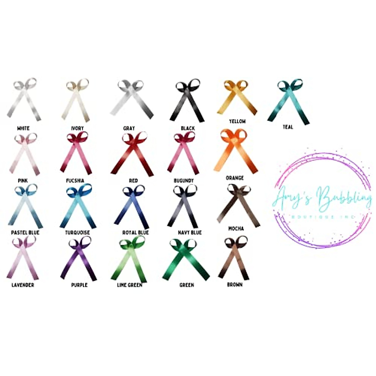 Personalized Ribbons for Bridal Shower Wedding Party Favors or Baby Showers - Custom Made Cut Ribbon 50 100 Assembled Bows Safety Pins