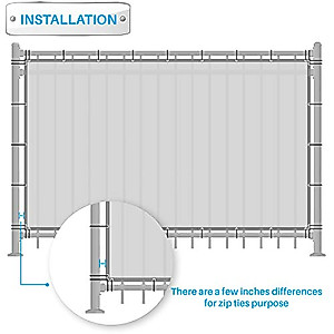 Patio 4' x 50' Fence Privacy Screen Beige Commercial Grade Heavy Duty Outdoor Backyard Shade Windscreen Mesh Fabric with Brass Gromment with Zipties