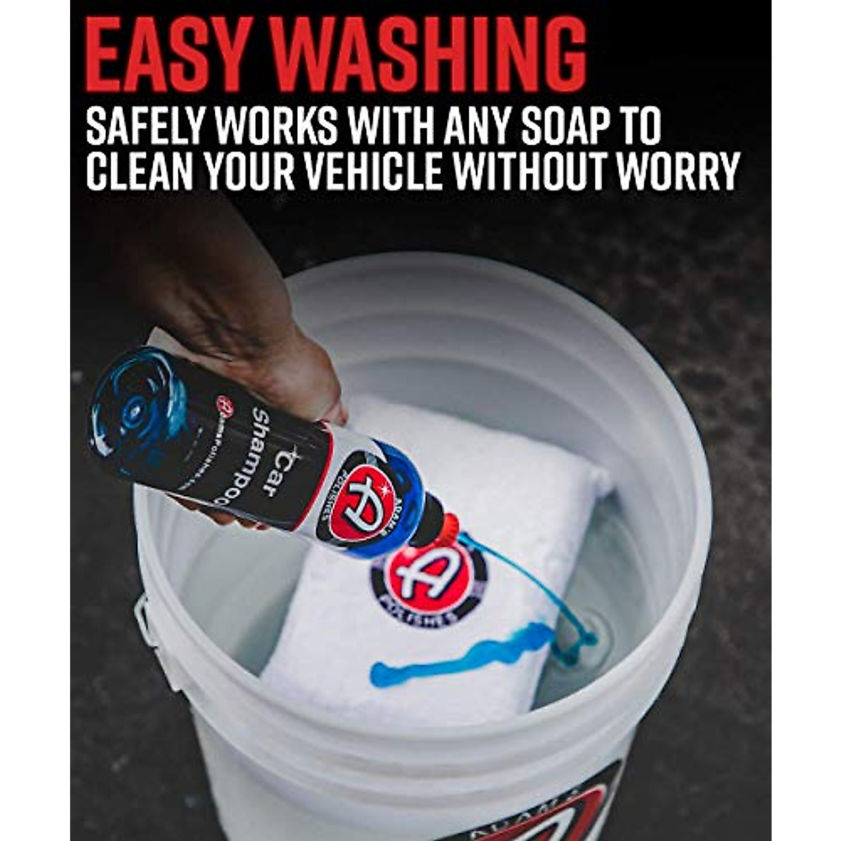 Adam's Microfiber Car Wash Sponge – Premium Scratch Free Microfiber Mitt for Car Cleaning | Car Detailing Accessory Works with Bucket, Car Shampoo Soap, Foam Cannon or Foam Gun | Boat RV Motorycle