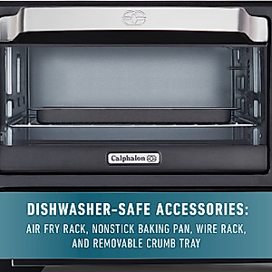 Calphalon Performance 12-in-1 Air Fry Toaster Oven with Dual Zone 12" Pizza Drawer Oven combo,Digital Precision Controls, Dark Stainless