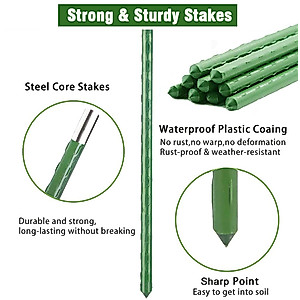 4ft 3-Pack Tomato Cage for Garden Plant Cages, Up to 48inch Plant Supports Tomato Trellis Stakes for Potted Plants, Heavy Duty Tomato Cages Cucumber Trellis for Garden Vertical Climbing Plants Flowers