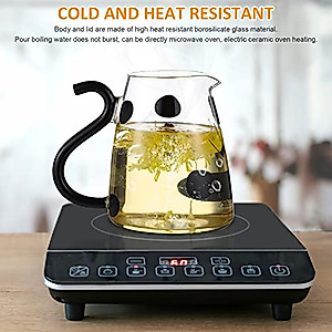 Cabilock Bedside Carafe Glass Water Pitcher Cute Cow Water Carafe with Glass Cup for Nightstand 550ml Glass Pitcher with Lid for Juice Tea Milk