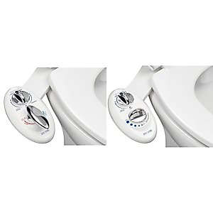 LUXE Bidet NEO 320 - Self Cleaning Dual Nozzle - Hot and Cold Water Non-Electric Bidet Toilet Attachment& NEO 120 - Self Cleaning Nozzle - Fresh Water Non-Electric Bidet Toilet Attachment