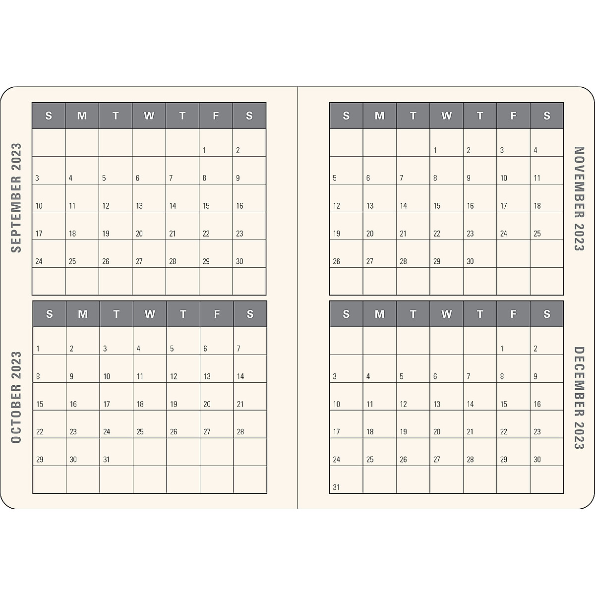 2023 Floral Fields Weekly Planner (16 months, Sept 2022 to Dec 2023)