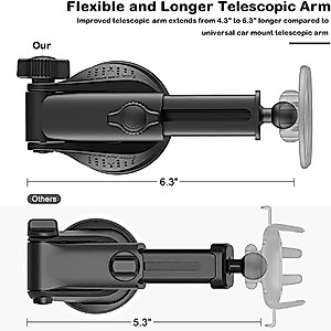 metisinno Fits MagSafe Car Mount Magnetic Phone Holder for Car iPhone 14 13 12 MagSafe Car Phone Holder, Compatible with PopSocket for MagSafe, Dashboard & Windshield, Suction Cup Mount Strong Magnets