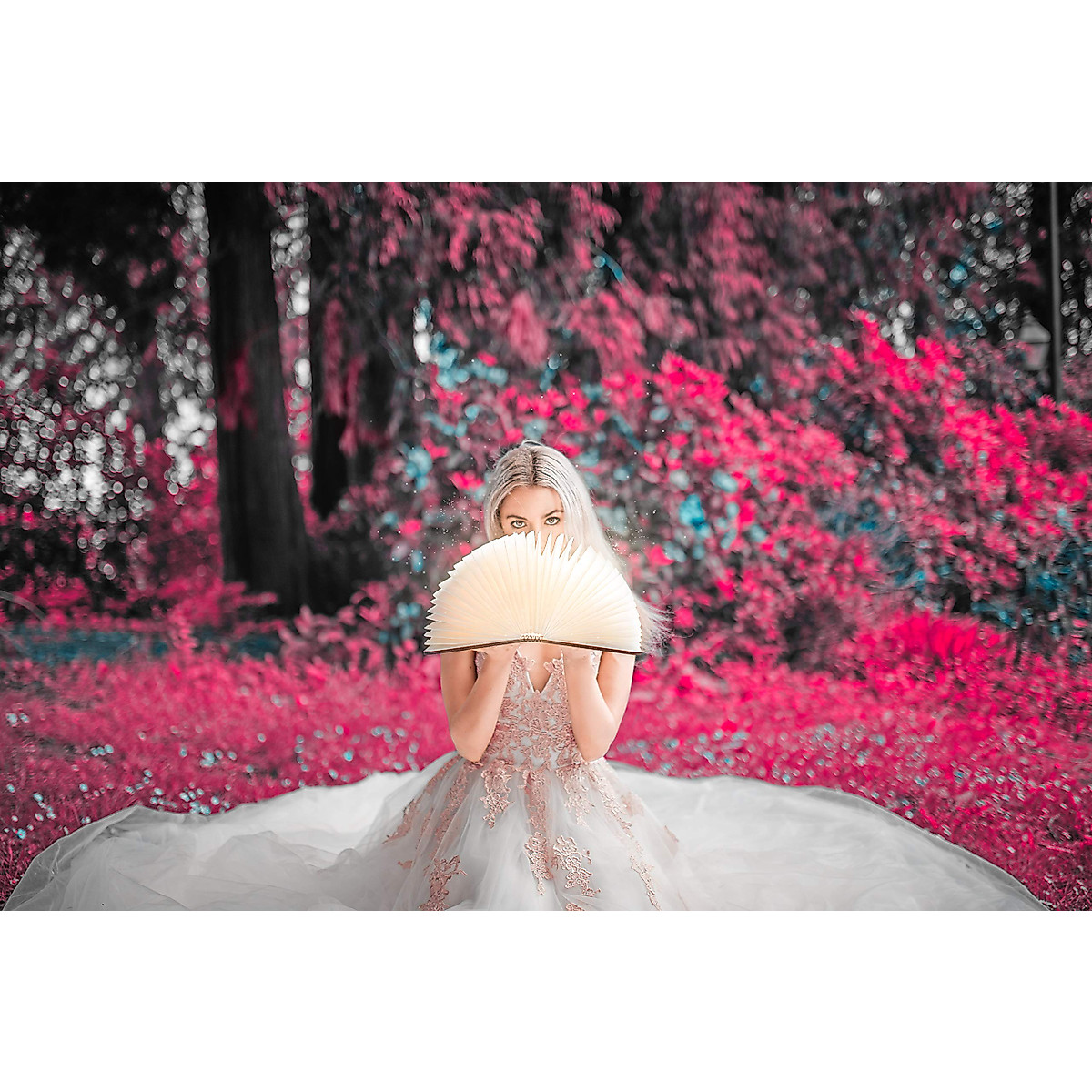 Bokehtti LED Real Wood Book Lamp (8.5 x 6.6") Includes Leather Hanging Strap and USB Cable - Versatile Reading Lantern, Photography Prop or Flashlight - Portable Light for Emergencies and Outdoor Use