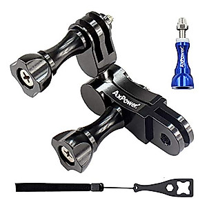 AxPower 360 Degree Swivel Arm for GoPro 3 4 5 6 7 8 Aluminum Alloy Rotary Ball Adapter Pivot Mount Extension Accessories for Campark ACT76 AKASO EK7000 Apeman Sport Camera