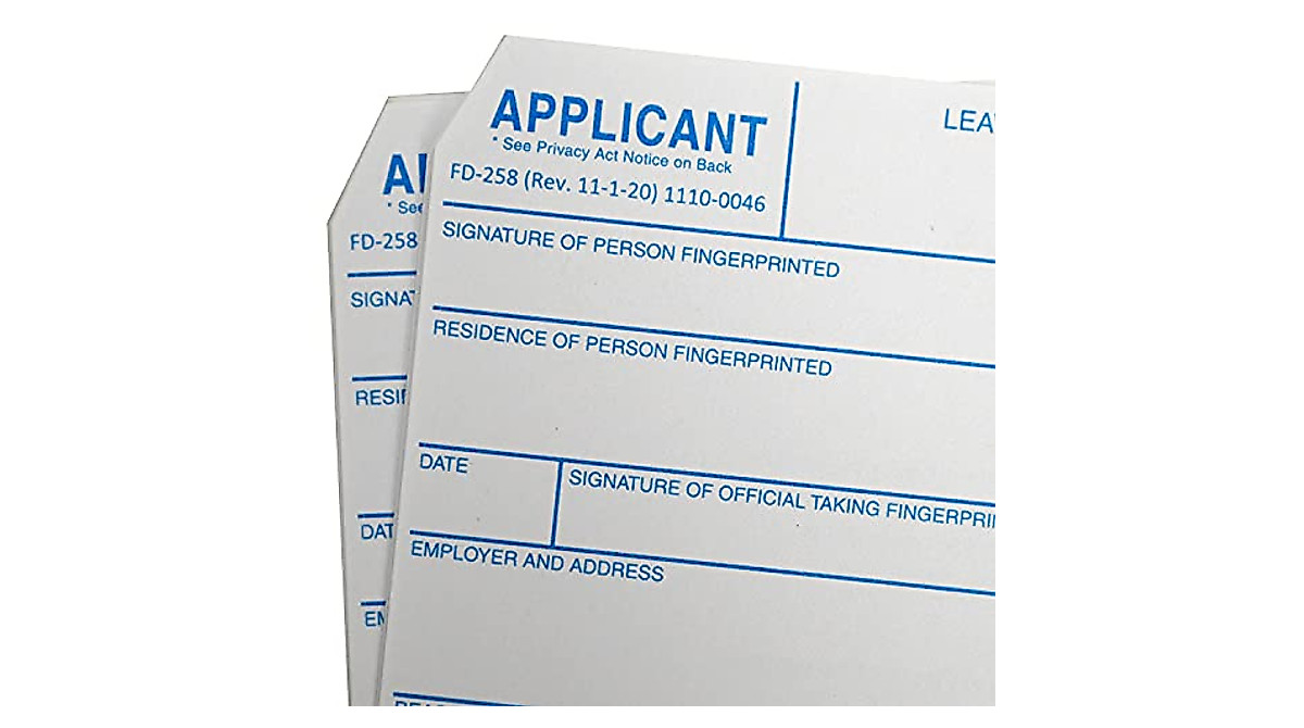 Crime Scene FD-258 Applicant Card Kit - Easy Fingerprinting for 5 Uses