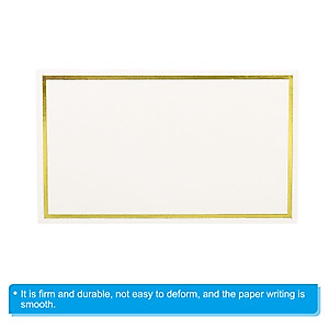 PATIKIL Tent Place Cards, 50pcs Greeting Cards 3.93 x 3.27inch Favor Decor Foldable Blank Card for Wedding Party DIY Table Name Place Cards Gold Tone White