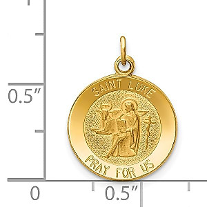 IceCarats 14K Yellow Gold Saint Luke Medal Necklace Charm Pendant Only
