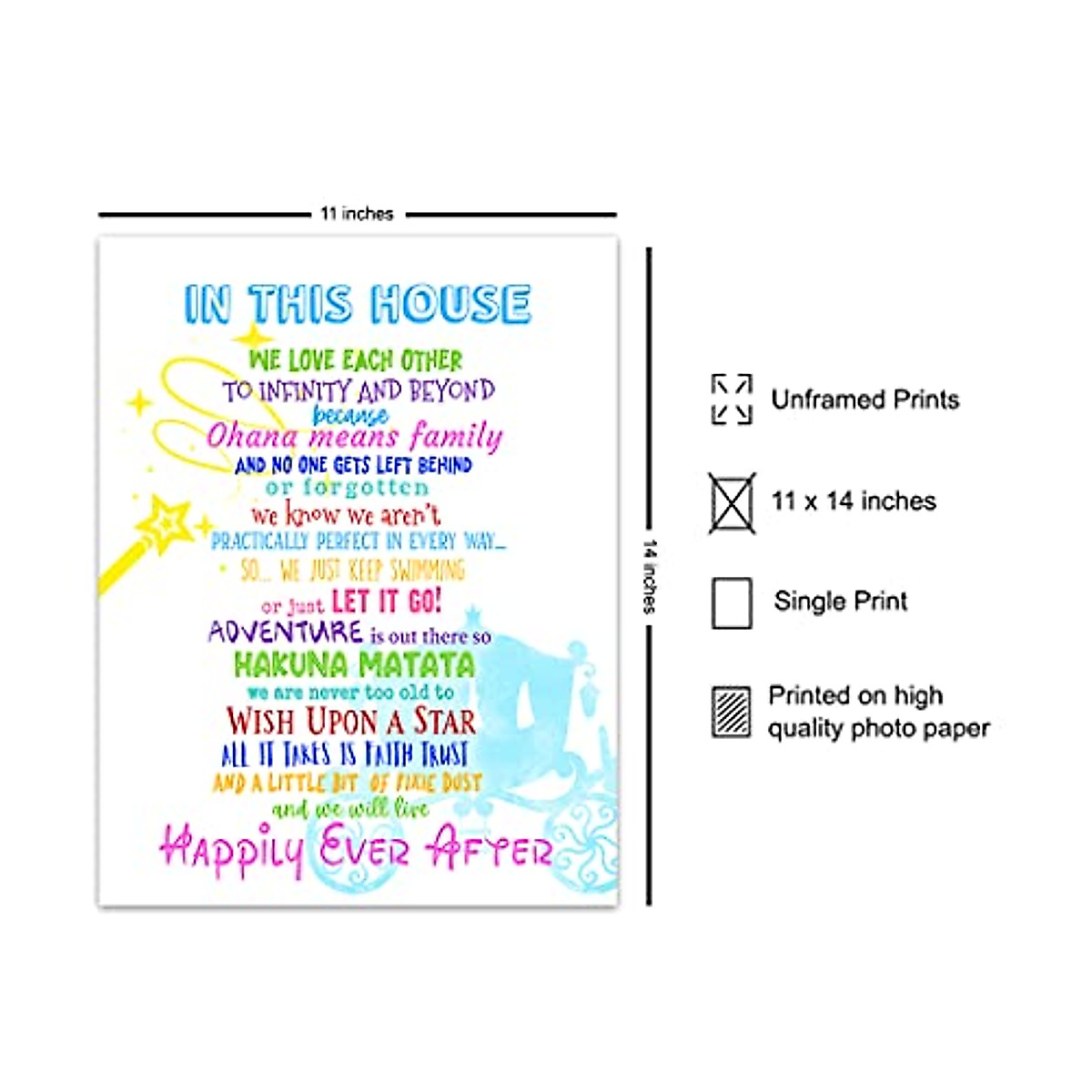 LARGE 11x14 - Wall Art - Wall Decor for Boys Room, Girls, Kids Bedroom, Family or Living Room - Positive Quotes - Inspirational Gifts - World - 11x14 print