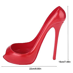 AUNMAS High Heel Wine Rack, Stylish Decorative High Heel Shoe Style Wine Bottle Holder Countertop Storage Stand for Wedding Party Home Decor (Red)
