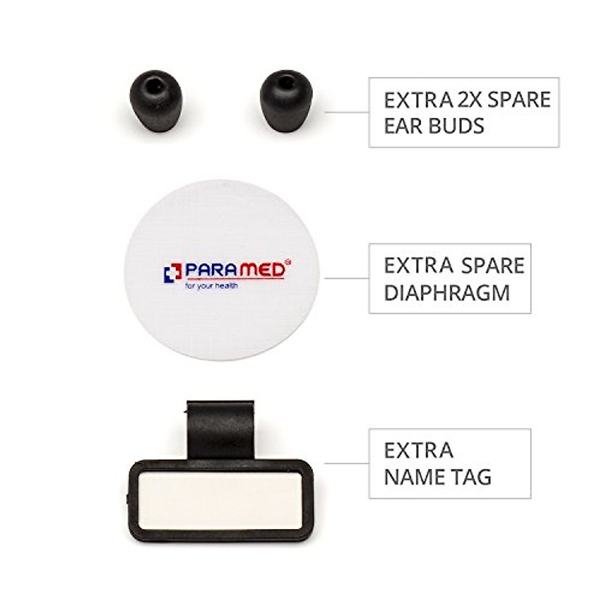 PARAMED Stethoscope - Classic Single Head Cardiology for Medical and Clinical Use by Paramed - Suitable for Nurse Men Women Pediatric Infant - 22 inch