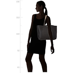 Lacoste womens Reversible Anna Tote Top Handle Handbag, Black Warm Sand, One Size US