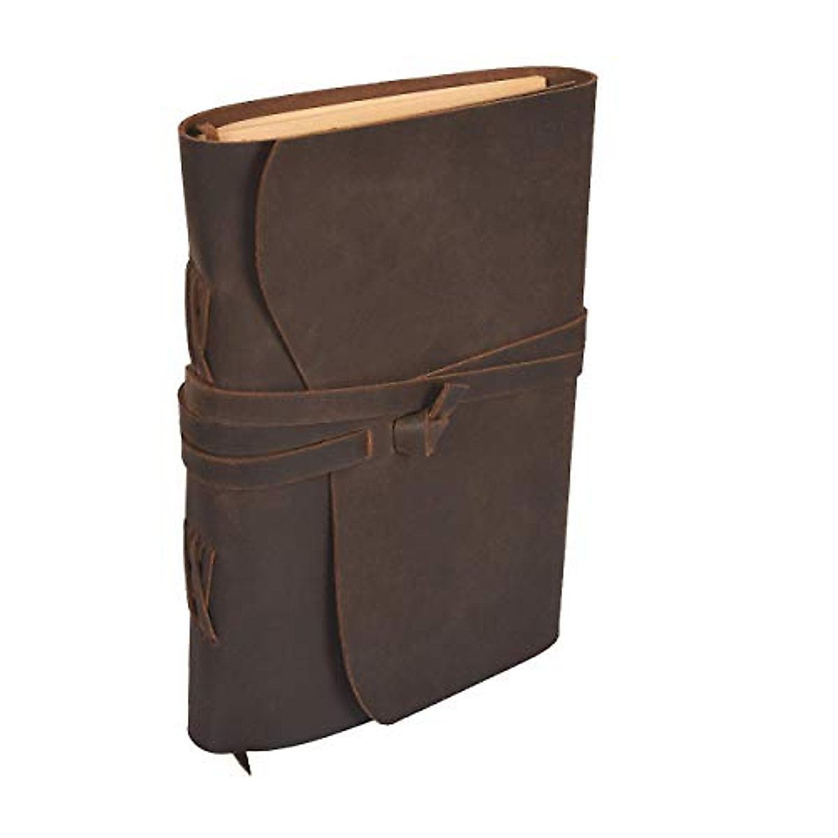 Jofelo Leather Journal Lined Paper Gift Set -LARGE 7 x 9 Refillable Journal for Men Women, Leather Bound Notebook, Handmade Vintage Writing Notebook, Travel Diary A5 Lined Pages