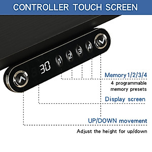 bilbil 55 x 24 Inches Electric Height Adjustable Standing Desk, Smart Home Office Stand Up Desk - Memory Settings - Solid Top - Double-Beam Construction - Anti-Collision Technology