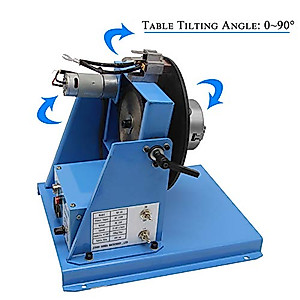 Hanchen Rotary Welding Positioner 0-90º 180mm Turntable Table Welder Positioner for Circle Welding 3.15" 80mm Chuck with CE Certificate