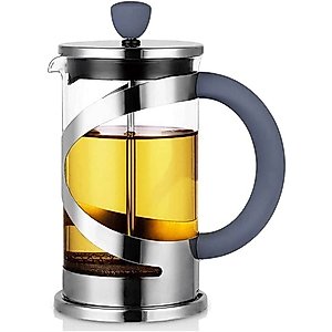 YOUOOK French Coffee Press - 600 ml - Espresso and Tea Maker with Triple Filters, Stainless Steel Plunger and Heat Resistant Borosilicate Glass