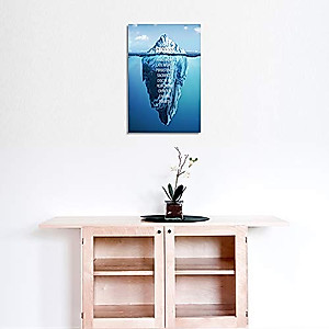Modern Success Inspirational Wall Art Motivation Entrepreneur Quotes Canvas Painting Iceberg Pictures Posters and Prints Artwork Inspiring Office Decor Living Room Bedroom Decorations - 12"Wx18"H
