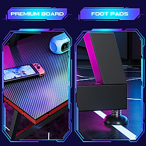 JUMMICO L Shaped Gaming Desk, 51 Inch Pc Corner Table, Computer Corner Desk with Monitor Stand for Home Office Sturdy Writing Workstation (Large, Black)