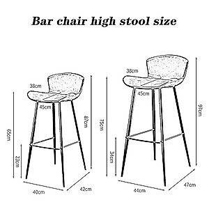 Lsoiup Counter Height Bar Stools Set of 2, Mid Century Modern Faux Leather Counter Stools with Back Armless Bar Chairs for Home Bar Kitchen Island