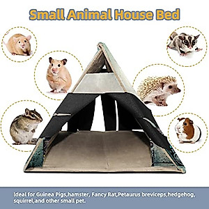 Y-DSIWX Guinea Pig House Bed, Rabbit Large Hideout, Small Animals Nest Hamster Cage Habitats Old Radio Pattern