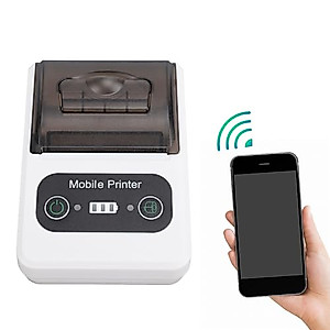 80mm Thermal Receipt Printer with Built in, Portable Thermal Ticket Printer, Printer for Direct Labels with Toothed Blade, Fast Print Speed, No Ink Need (Black White)