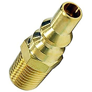 Seihao 1Pcs Propane Quick Connect Fitting Adapter 1/4 Inch Male NPT Thread with Full Flow Male Plug 100% Brass for RV BBQ