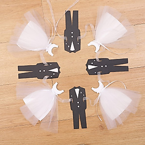 Bridal Shower Decoration Wedding Banners - Core Decorations for the Bride and Groom, Engagement Party Table Decorations, Wedding Dress Selection, Bridal Shower Decorations.Bride to Be Chair Banner, Bridal Shower Decoration (Bride and groom)