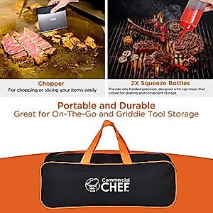 Commercial Chef Blackstone Griddle Accessories Kit - Flat Top Grill Accessories Set - Blackstone Accessories for Griddle Tools - Hibachi Grill Accessories - Traeger and Weber Griddle Spatula Set - 9PC