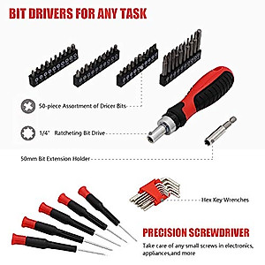 188-Piece Household Tool Kit - GETUHAND General Home/Auto Repair Hand Tool Set, Multi Tool Set with Large Mouth Opening Tool Bag with 15 Pockets