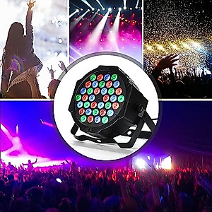 Litake DJ Par Lights, RGB 36 LED Stage Lights Sound Activated,Remote & DMX Controlled LED Uplights,7 Modes Uplighting for Dance Party Church Wedding Birthday Holiday Music Show-2 Pack