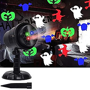 Twinkle Star Halloween Decorations Light Projector with 3 Switchable Lenses Elements Pattern Multicolor Moving Lights, LED Landscape Spotlight Indoor Outdoor Holiday Party All Saints Day Decoration