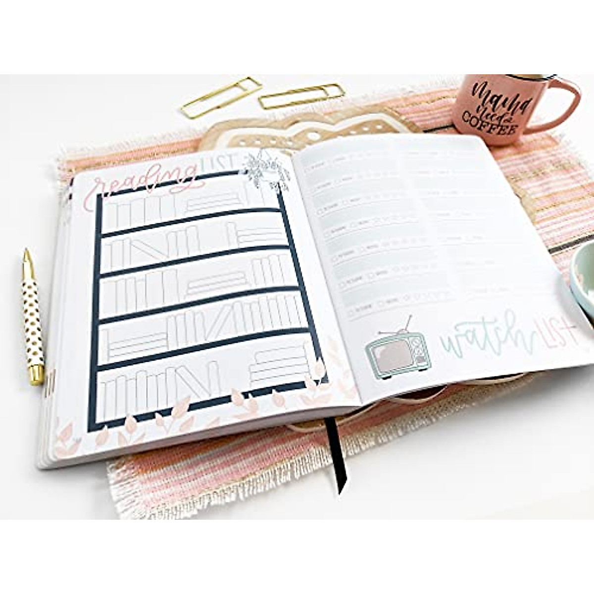 Weekly Planner - Cute Dot Bullet Paper Planner Notebooks and Journal for Women by June and Lucy: Undated 12 Month Dot Grid Appointment Planner, Calendar & Personal Organizer for Women