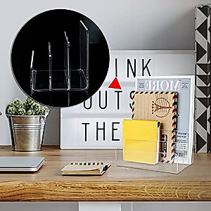 YiePhiot Crystal Clear Acrylic Desktop File Sorter Thick Cast Holder for Paper Letter Eyeshadow Makeup for Any Home or Office Desktop Mail Organizer File Sorter