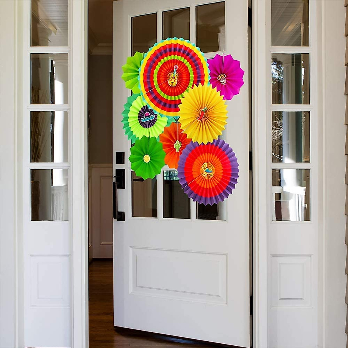 Fiesta Party Decorations Cactus Balloons Hanging Paper Fans Mexican Llama Banner Garland Tassel Garland Backdrop String for Bachelorette Kids Taco Cinco De Mayo Supplies