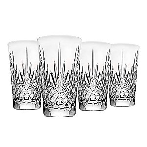 Godinger Beverage Tumbler Glasses All Purpose Highball - Dublin Collection, 12oz, SET OF 4