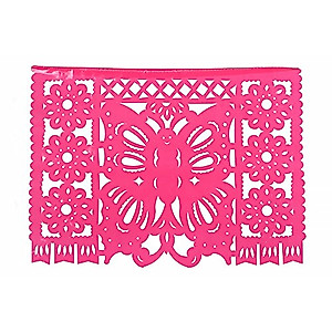 Paper Full of Wishes Festival Mexicano Large Plastic Papel Picado Banner, 9 Multi-Colored Panels 15 feet Long
