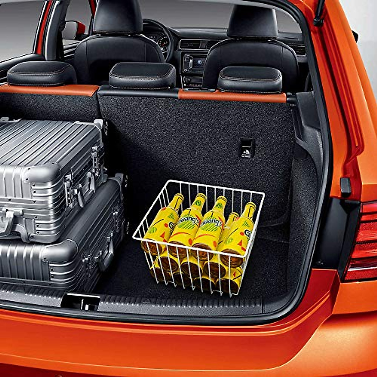 SANNO Freezer Baskests Organizer Bins, Freezer Wire Storage Basket Refrigerator Storage Baskets Bins Organizer with Built-in Handles for Cabinets, Pantry, Closets, Bedrooms - Set of 2