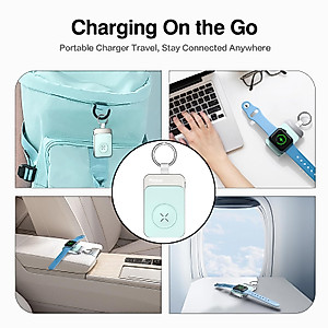 Pddosi Portable Wireless Charger for Apple Watch, 1500mAh Magnetic iWatch Charger Travel, Portable Watch Charger Keychain Power Bank for iWatch Series 9/8/7/6/5/4/3/2/SE/Ultra, Men Women Gift (Green)