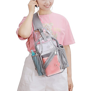 SPODEARS Clear Crossbody Sling Backpack Sling Bag for Women Men Chest Shoulder Bag Daypack for Travel Hiking