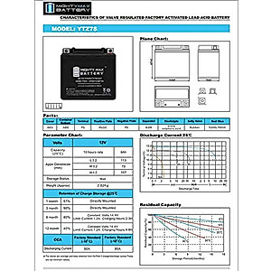 Mighty Max Battery YTZ7S - 12 Volt 6 AH, 130 CCA, Rechargeable Maintenance Free SLA AGM Motorcycle Battery