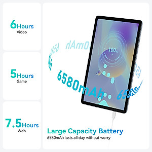 Blackview Android 12 Tablet, 10GB RAM 128GB ROM 1TB Expand 10 inch Tablet Tab 7 Pro, FHD 1920*1200 Display 13MP Camera Dual Band 5G WiFi Tablet Computer, 6580mAh GPS Cheap Tablets, Space Gray