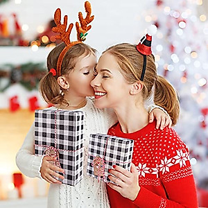 MIAHART 60 Sheets Christmas Tissue Paper 14 x 20inch Buffalo Styles White Black Plaid Gift Wrapping Tissue Paper for DIY Crafts Gift Bags Christmas New Year Party Supplies