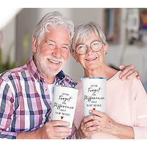 Pudmaple Thank You Gifts for Women/Men, Teacher/Employee Appreciation Gifts, Retirement Gift for Woman, Chaos Coordinator Farewell Gift for Coworkers, Never Forget The Difference You Make Tumbler 20oz